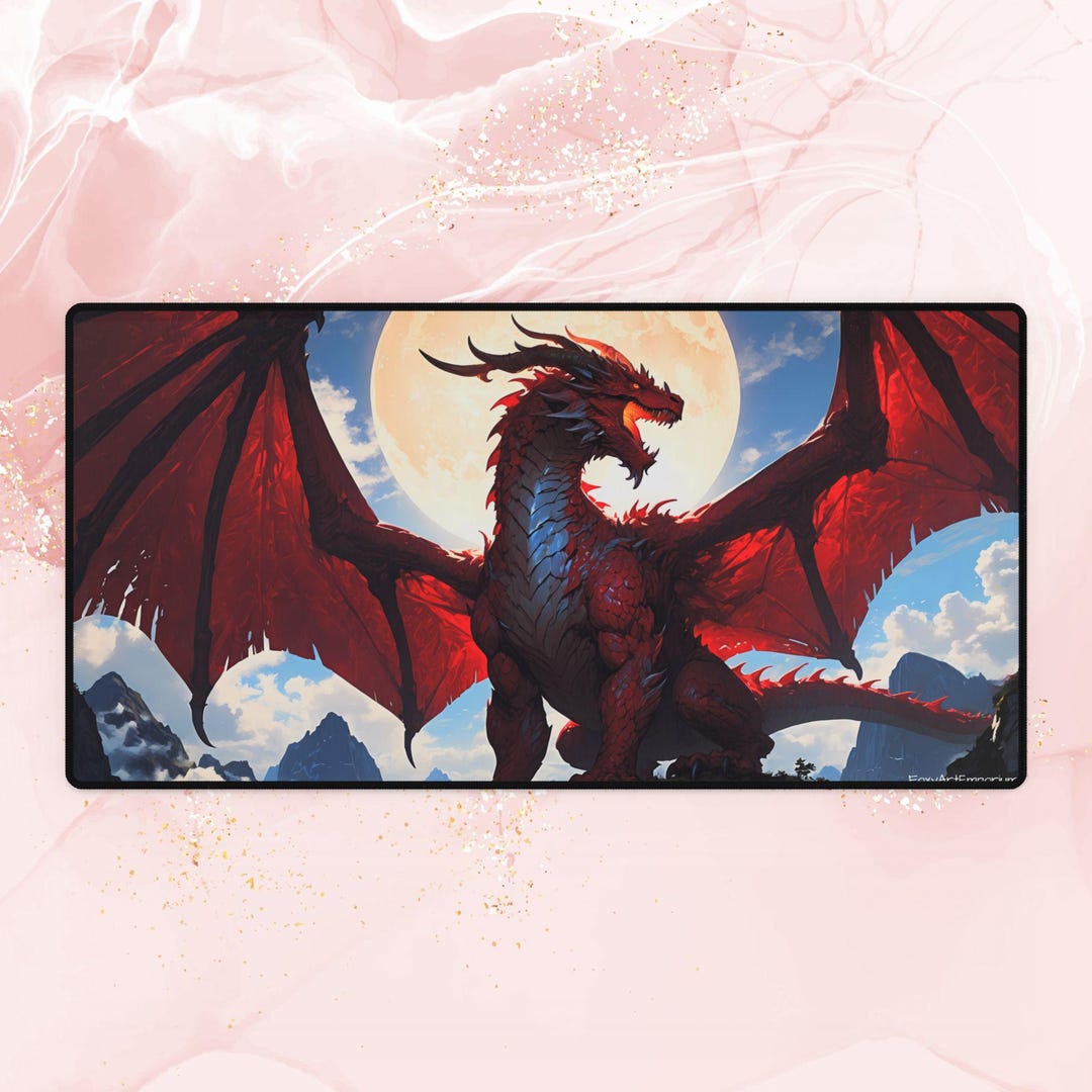 Red Dragon, TCG Mat, Table Top Games, Unique Graphic Design, Play Mat ...