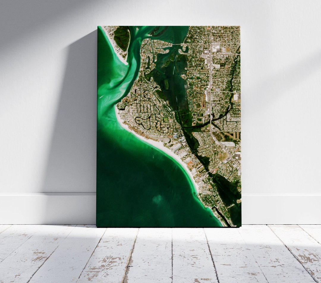 Siesta Key Aerial Map Art – Coastal Beach Print, Sarasota Florida - Etsy