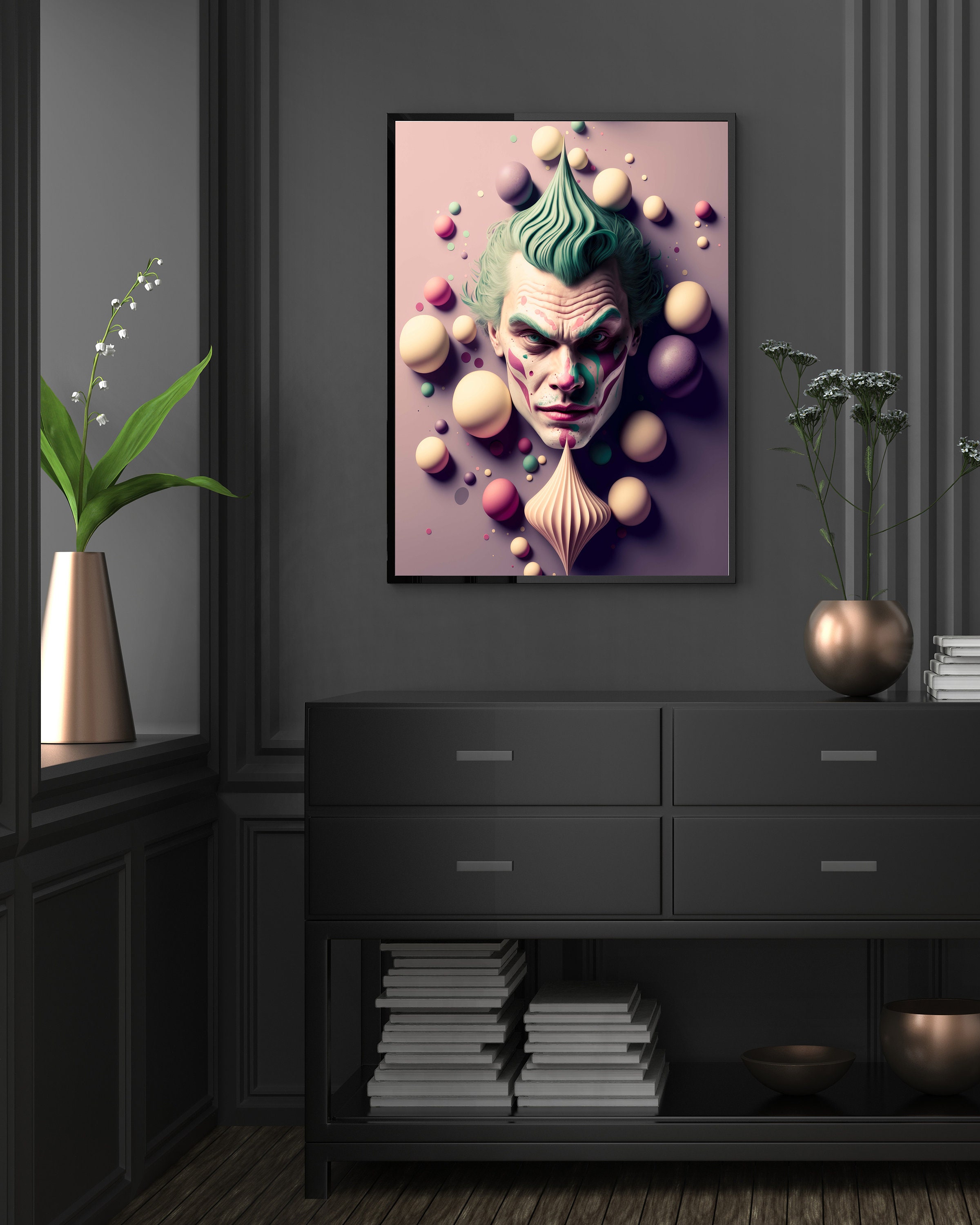 Joker Pastel Portrait, Digital Print, Wall Art - Etsy