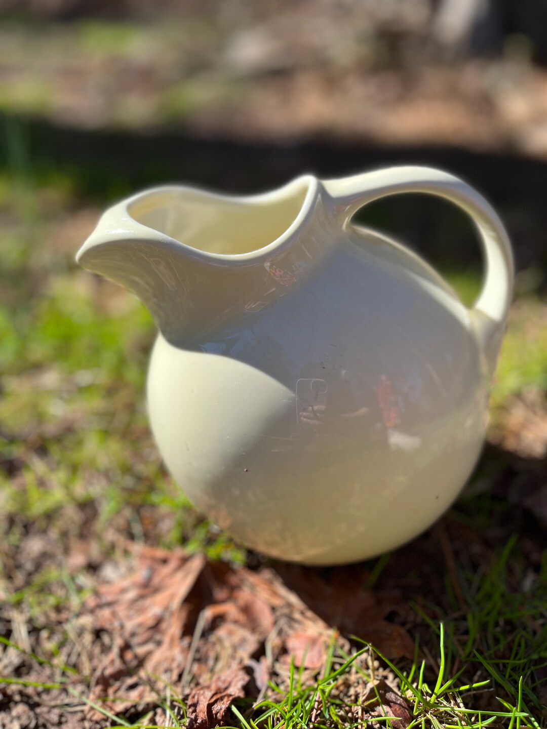 Vintage Eggshell White Ceramic Jug From Hall Pottery - Etsy
