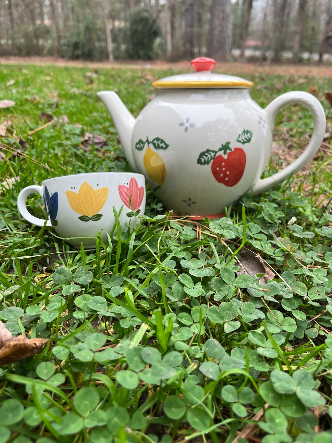 Summer Fruit Tea Pot From Laura Ashley. With One Tea Cup for Free. Made ...
