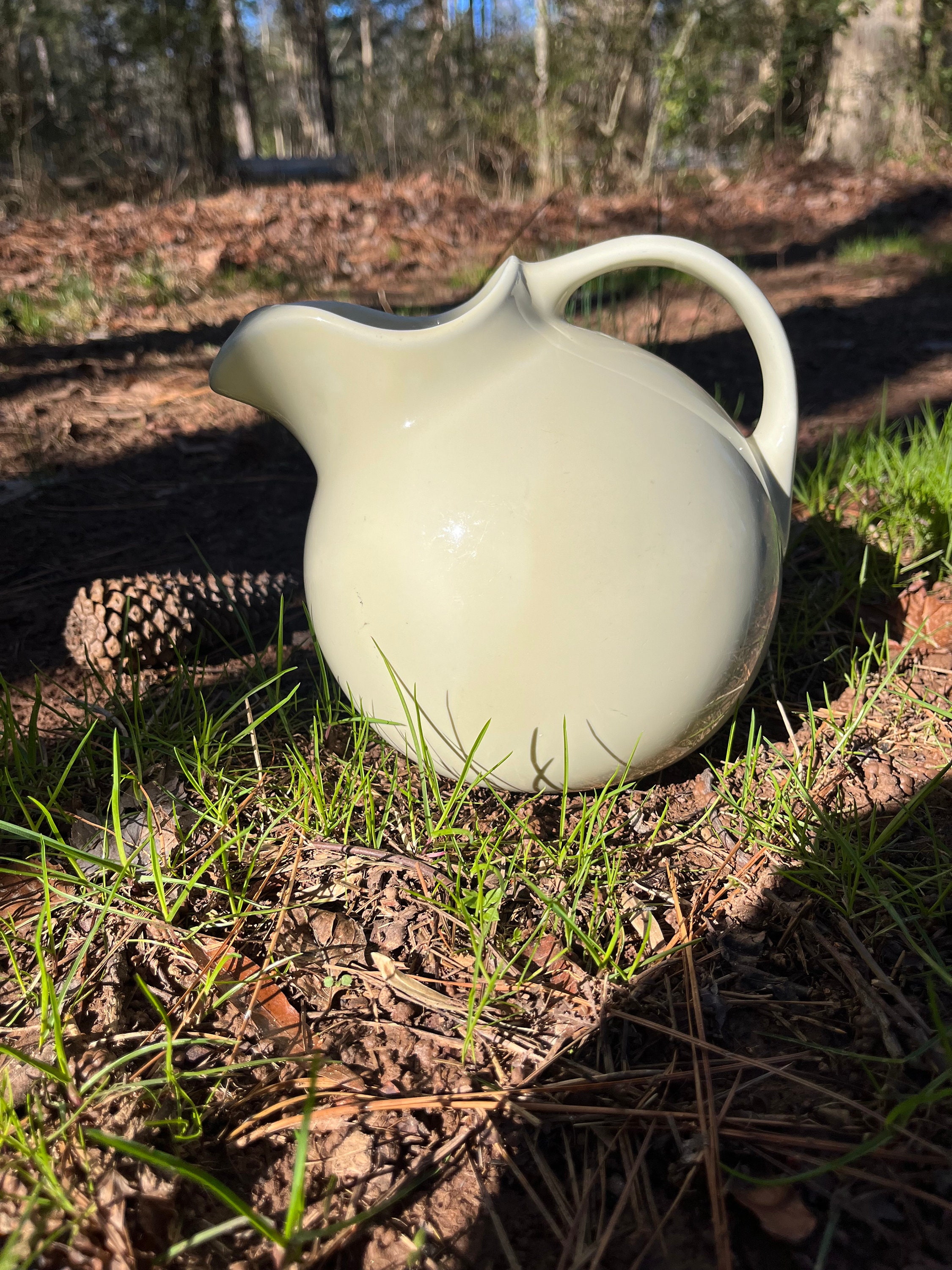 Vintage Eggshell White Ceramic Jug From Hall Pottery - Etsy