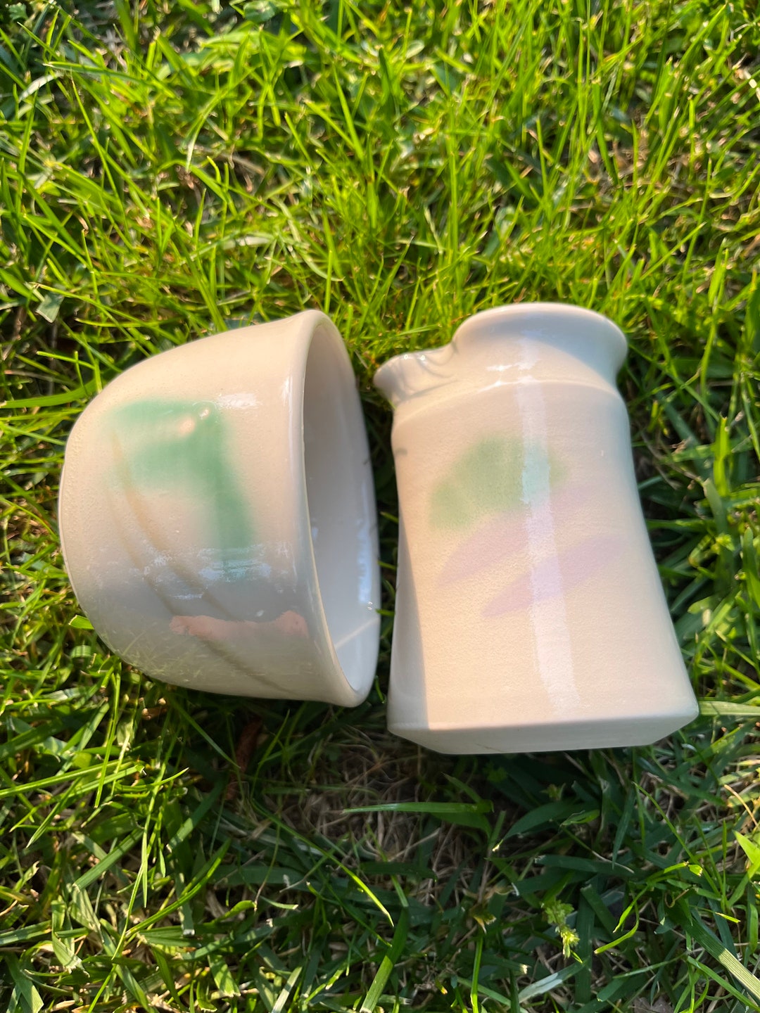 Hand Made Pottery Breakfast Set. Hand Made Delicate Ceramic Creamer and ...