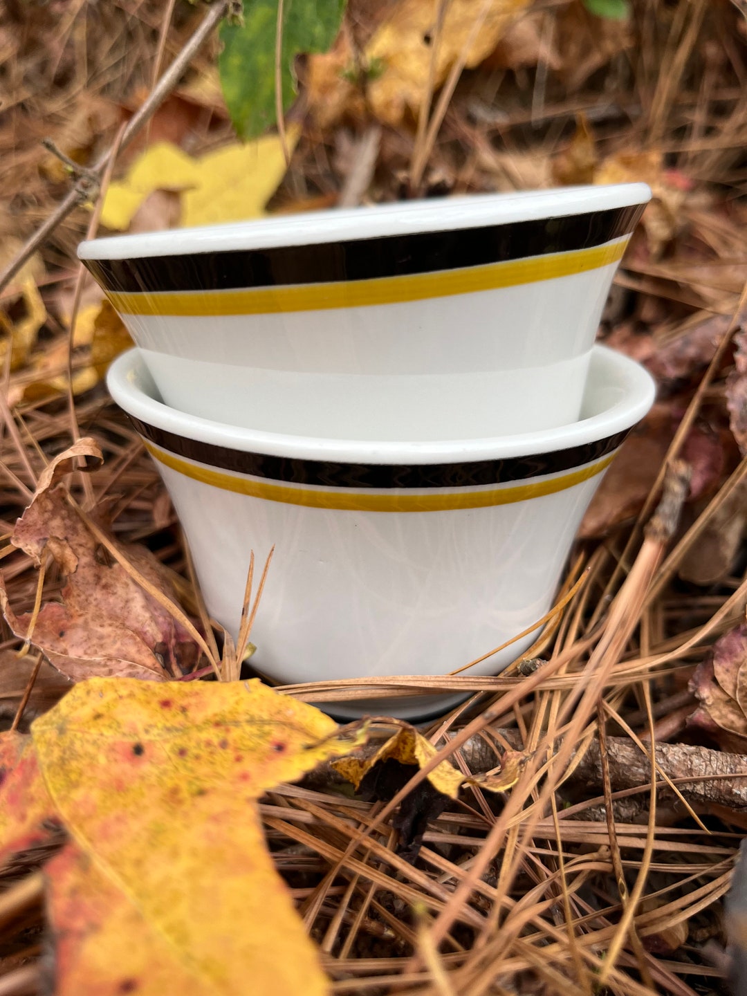Vintage Meyer China Dessert Cups: Black & Yellow Rim, Set of 2 - Etsy ...
