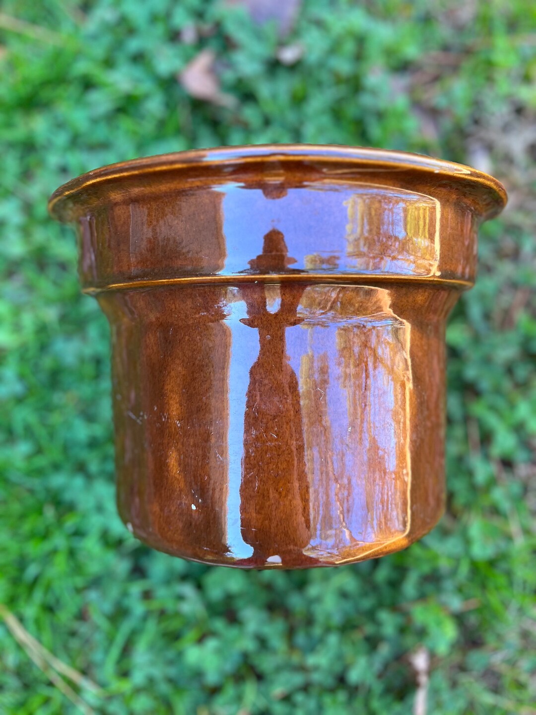 Ceramic Crock Pot in Brown/amber. Can Be Used as a Stunning Planter or ...
