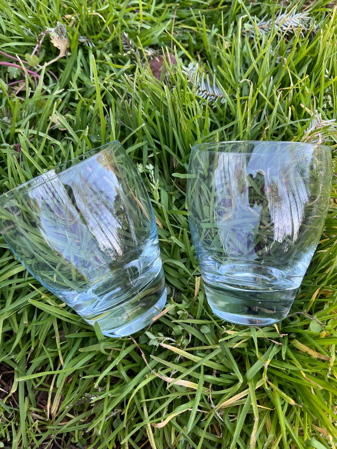 2 Vintage Whiskey/brandy/water Glasses in a Unique Shape - Etsy