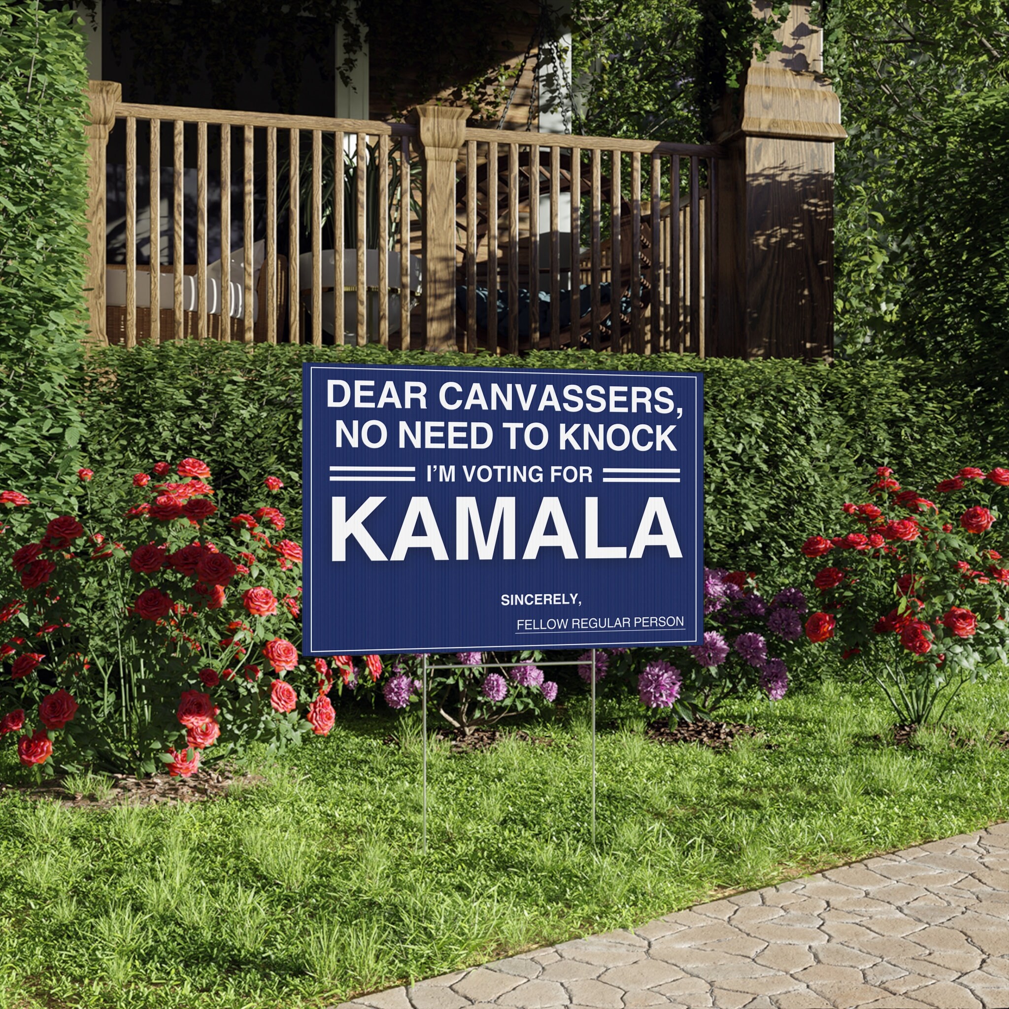 Kamala Harris 2024 Lawn Sign Funny Political Yard Sign No Canvassing ...