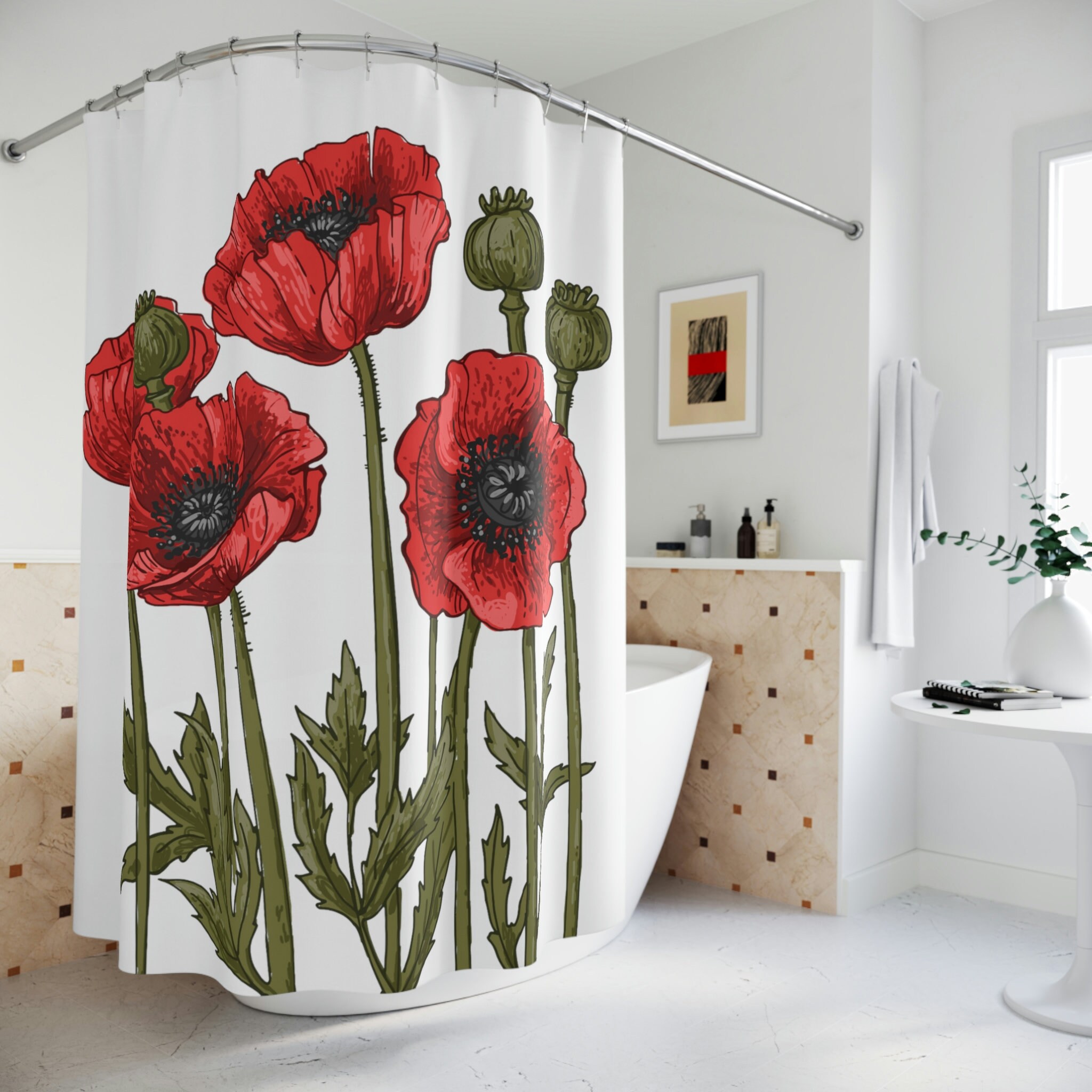 Poppy Red Fun Shower Curtains