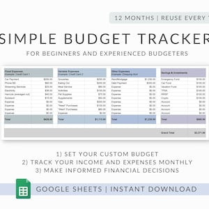 Simple Monthly Budget and Spending Tracker on Google Sheets | Create a ...