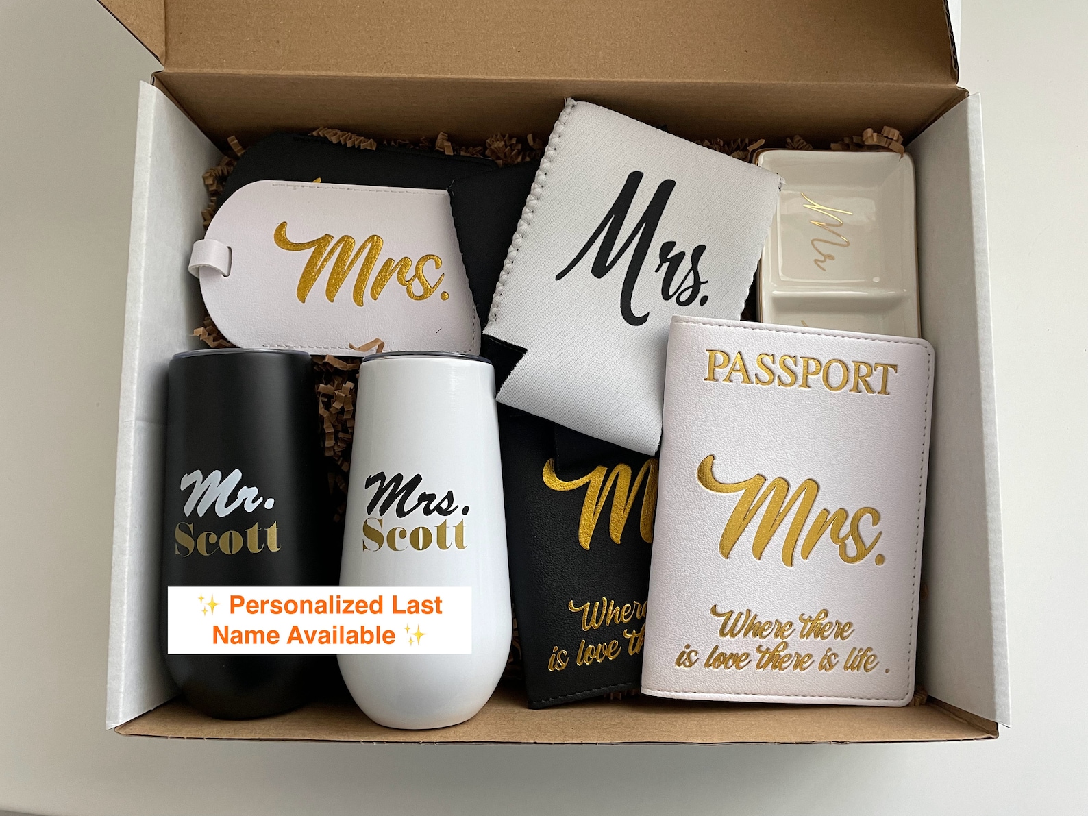 Personalized Engagement Gift Box With Last Name, Wedding Gift Box, Mr ...