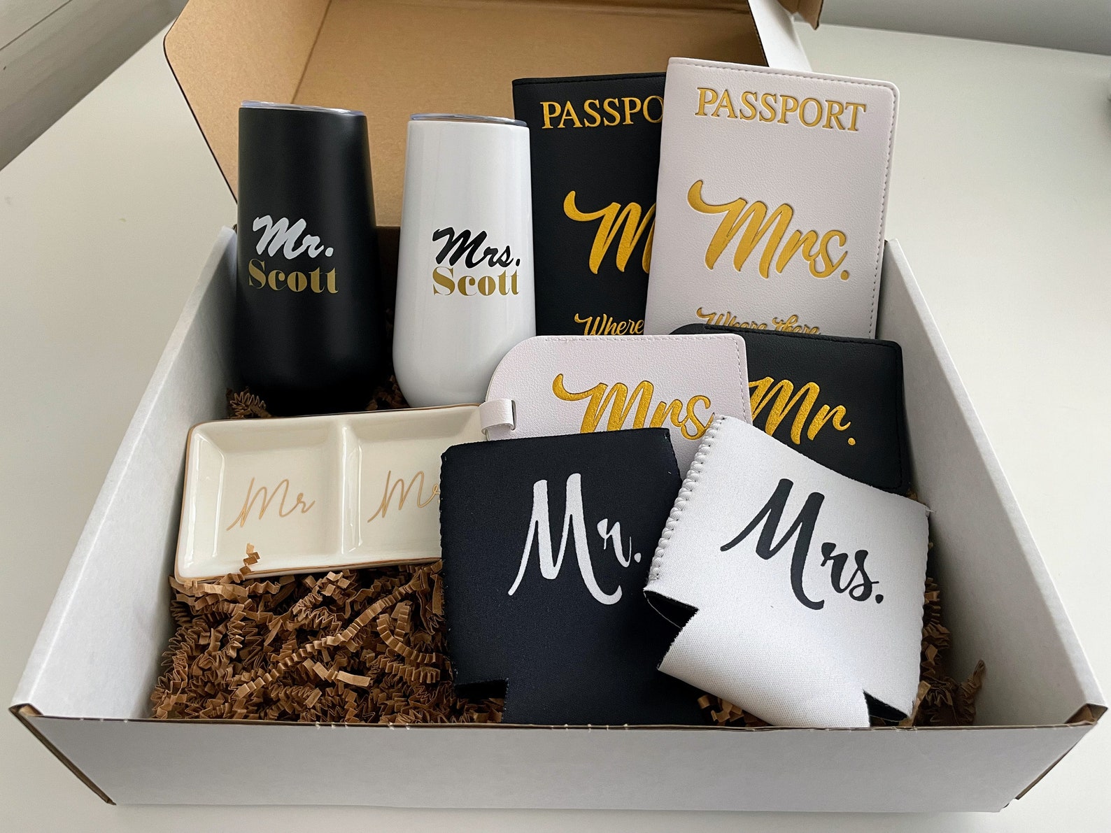Personalized Engagement Gift Box With Last Name, Wedding Gift Box, Mr ...