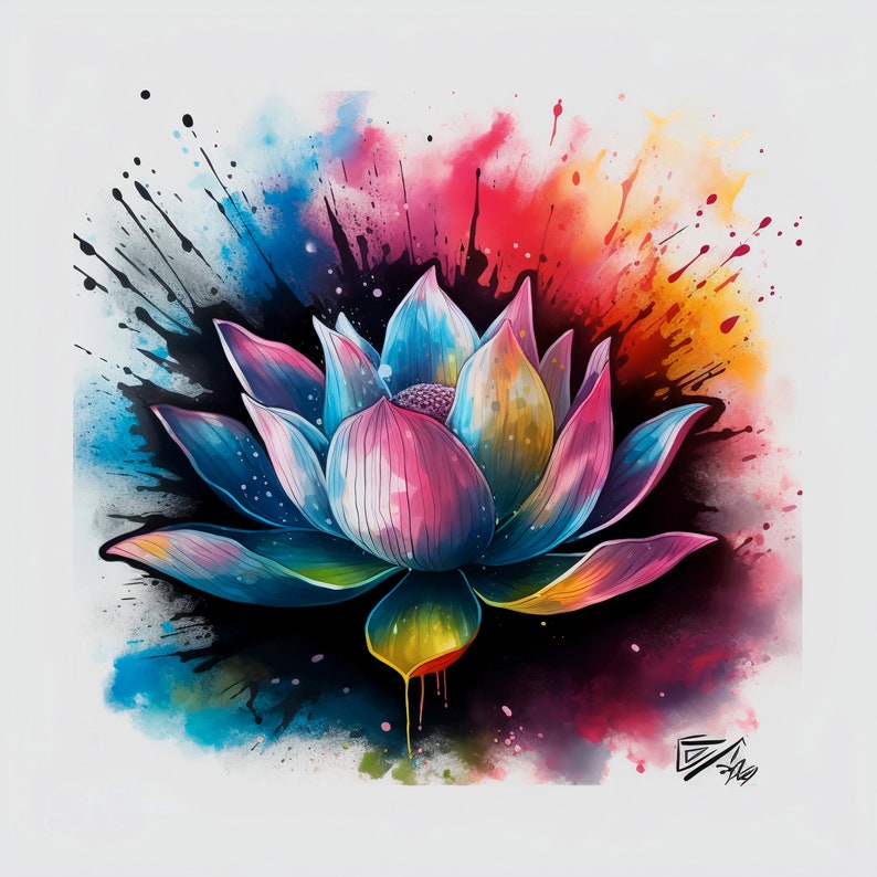 Rainbow Lotus Flower Pride Digital Download High Resolution - Etsy