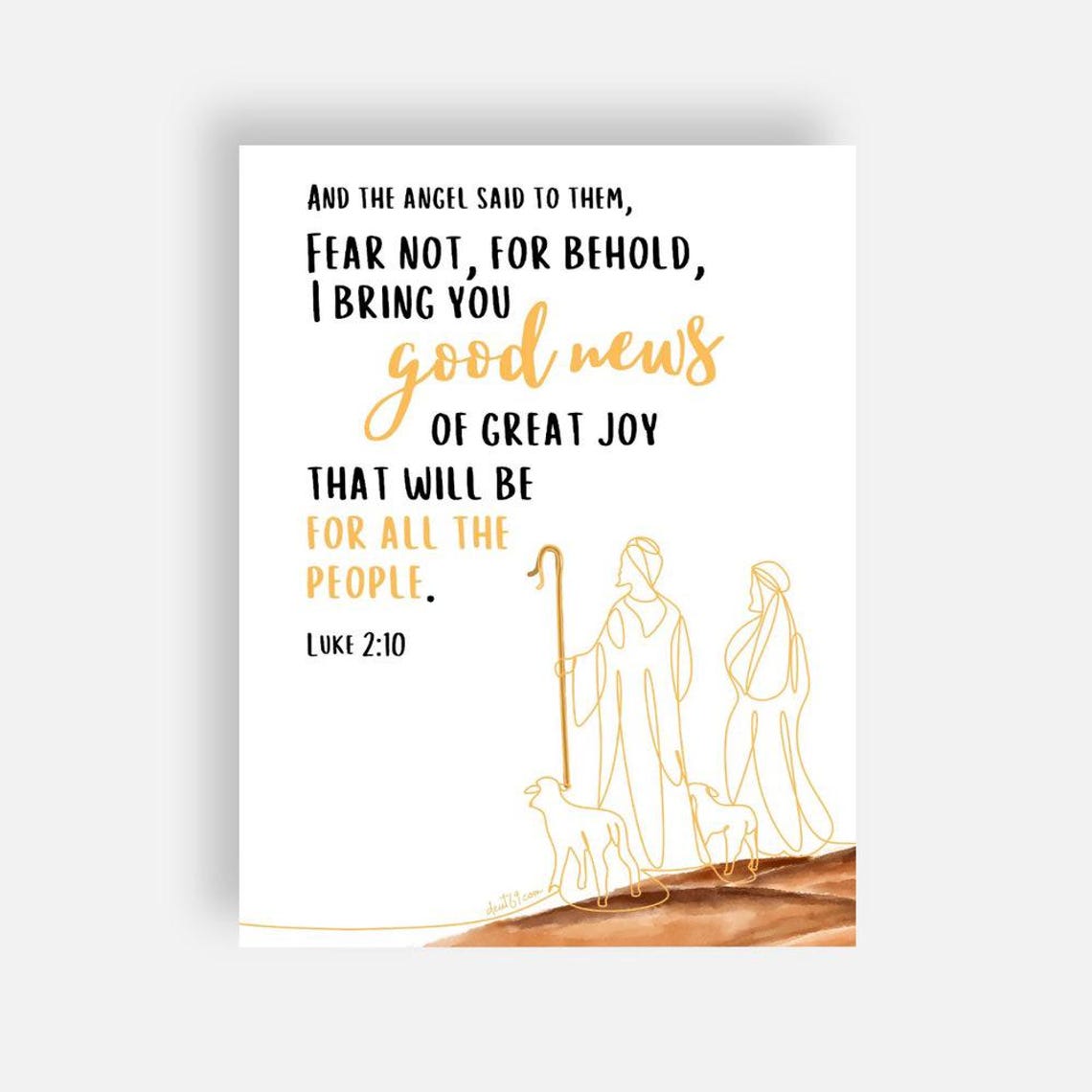 6-pack Gold Foil Bible Verse Christmas Cards W/ Self-sealing Envelopes ...