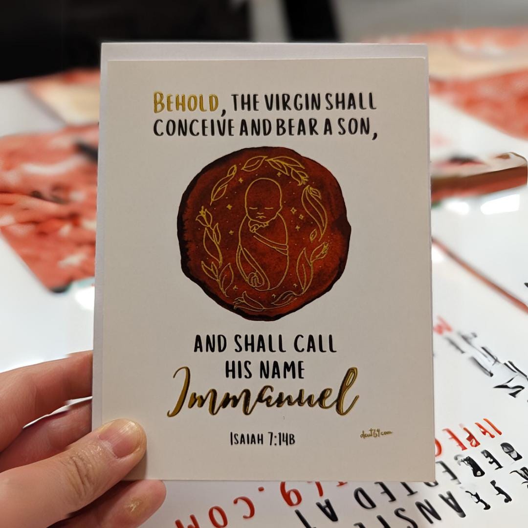 6-pack Gold Foil Bible Verse Christmas Cards W/ Self-sealing Envelopes ...