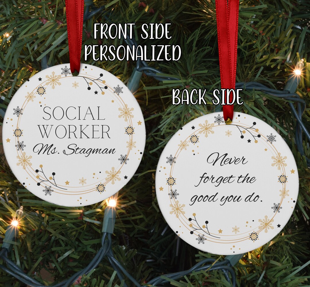 Personalized Social Worker Gift, Custom Christmas Ornament, School ...