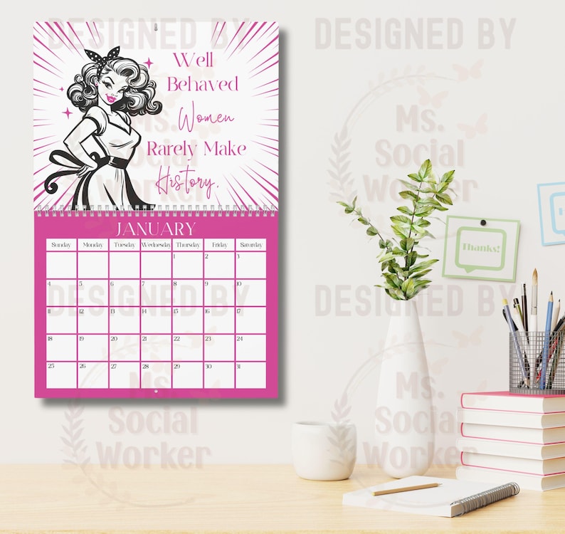 2026 Retro Feminist Wall Calendar for Women, Feminist Calendar Gift ...