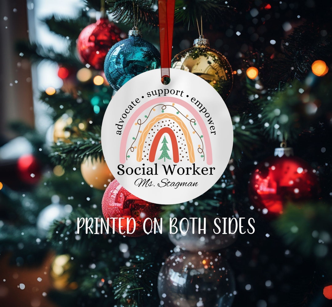 Personalized Social Worker Gift, Custom Christmas Ornament, School ...