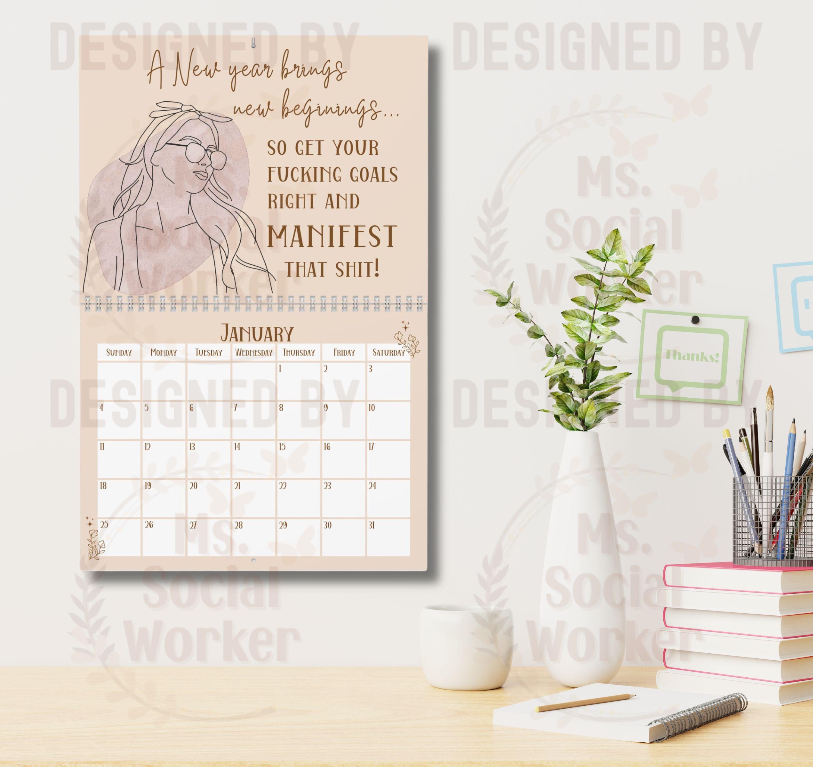 2026 Sweary Motivational Wall Calendar for Badass Women, Feminist ...