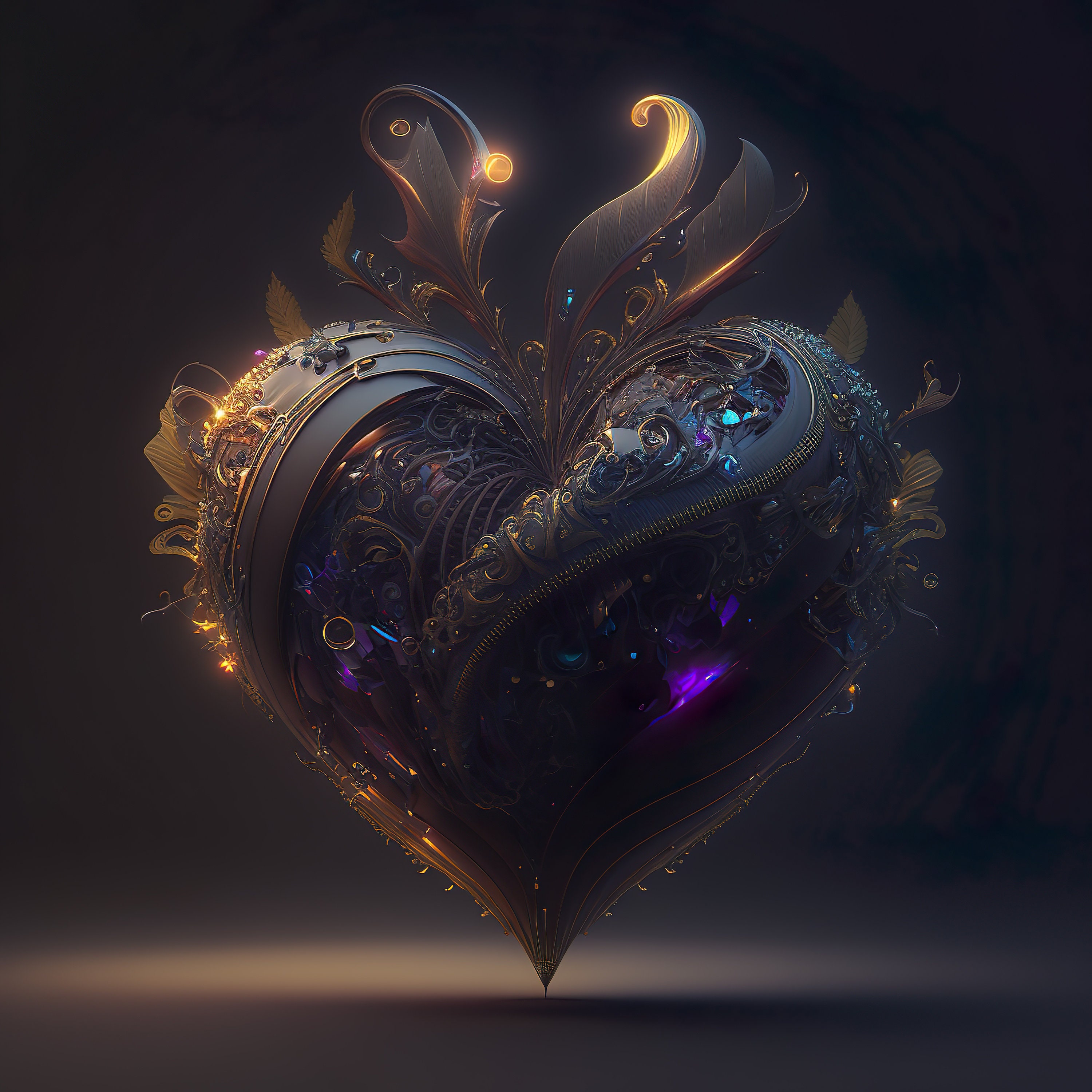 Enchanted Heart | Rolled Poster | Semi-glossy | Premium Matte | AI Wall ...