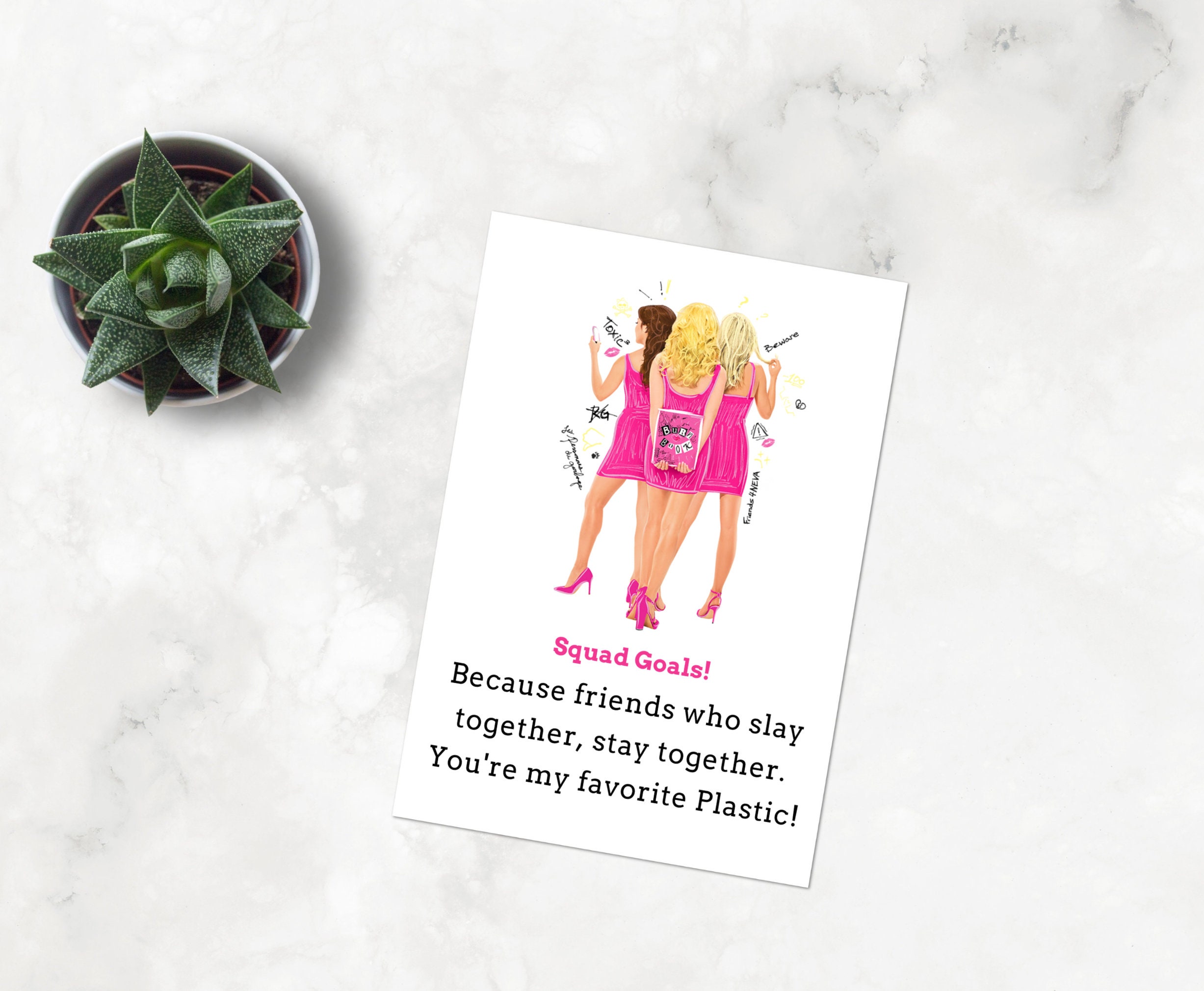Printable Mean Girls Squad Goal Card, Friendship Card, Mean Girls Funny ...