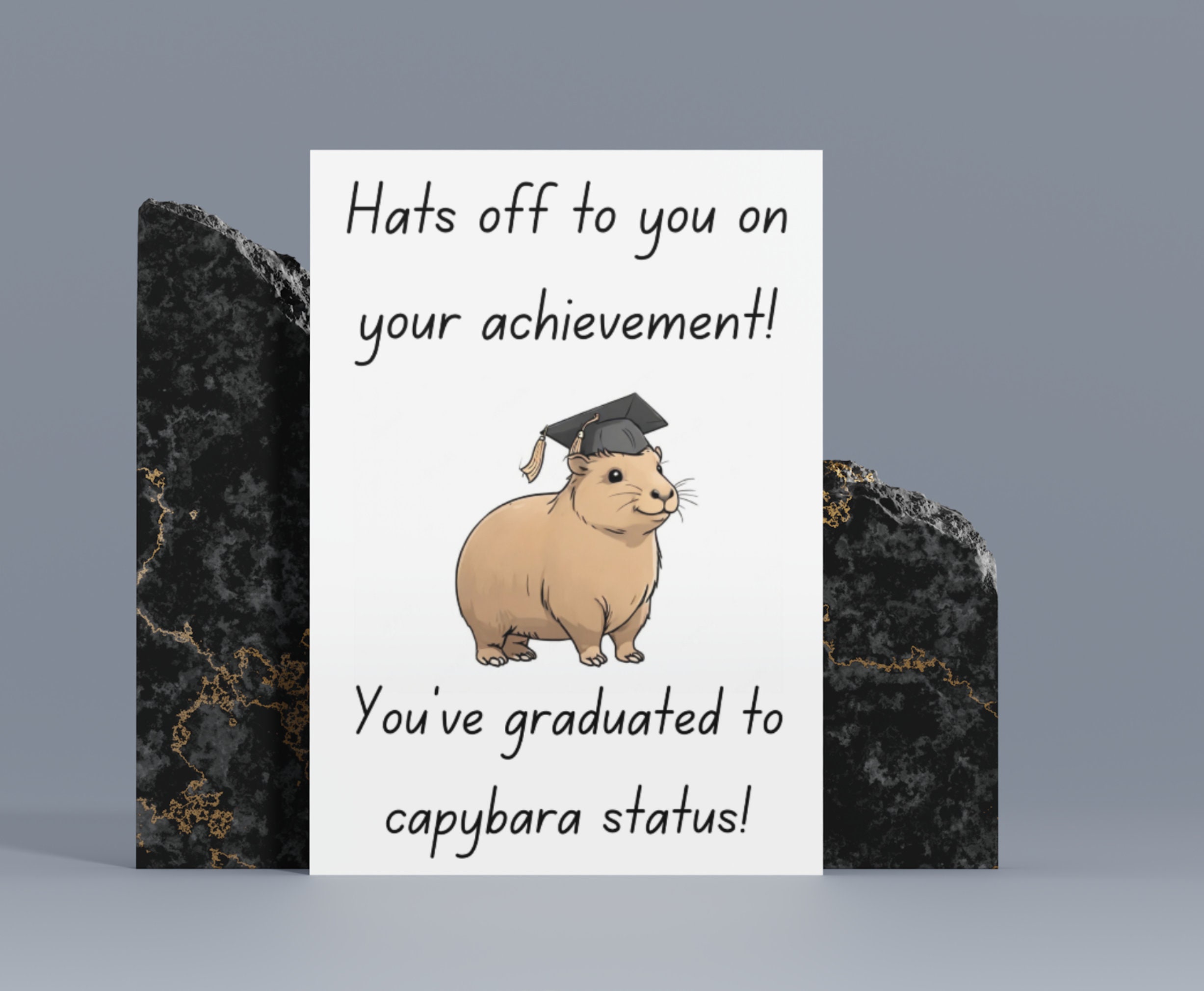 Capybara Graduation Card, Cute Capybara, Funny Grad Card, Printable ...