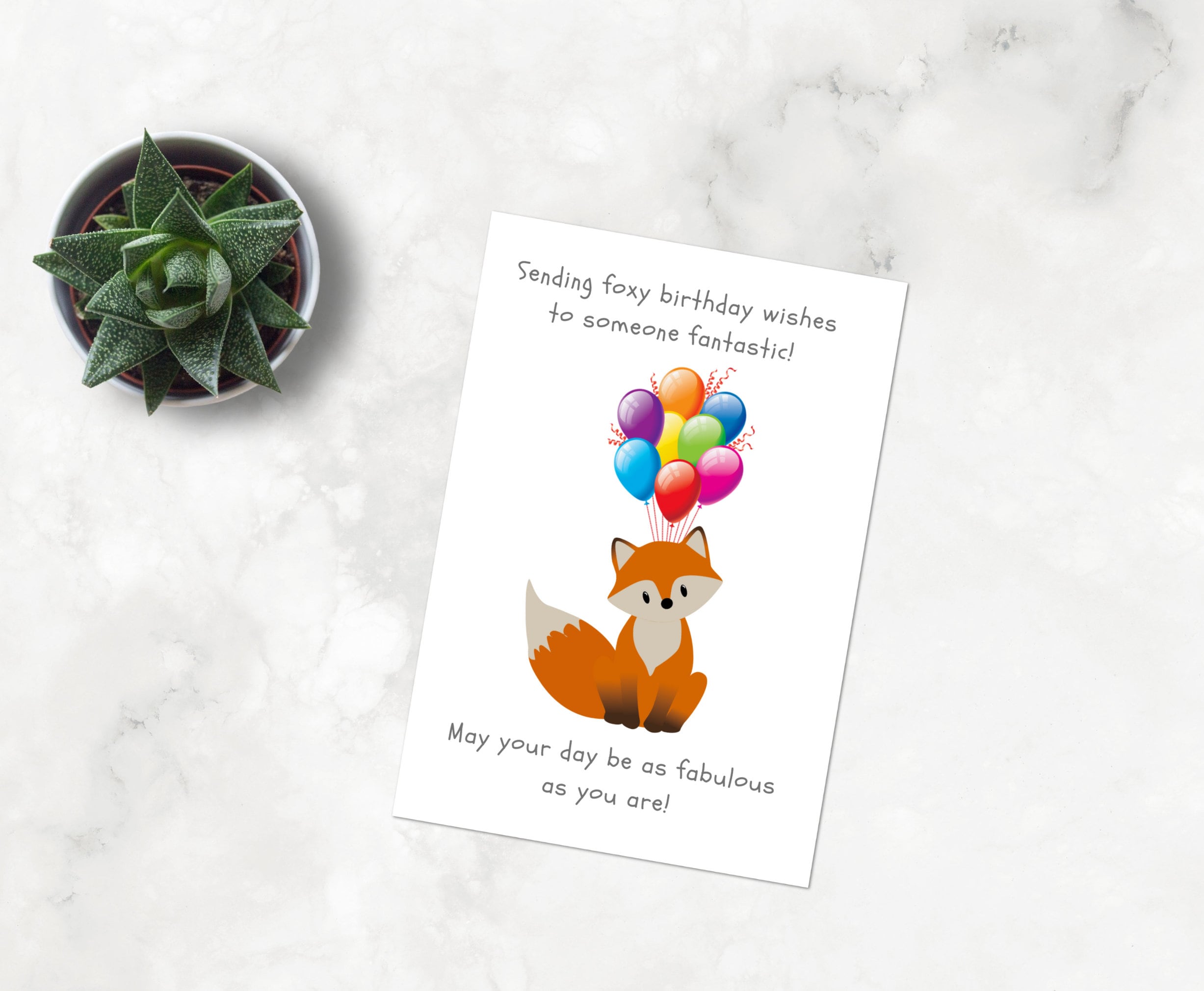 Foxy Birthday Card, Carte Anniversaire Renard, Birthday Wishes, Gift ...