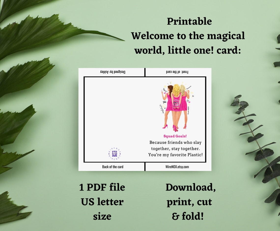 Printable Mean Girls Squad Goal Card, Friendship Card, Mean Girls Funny ...