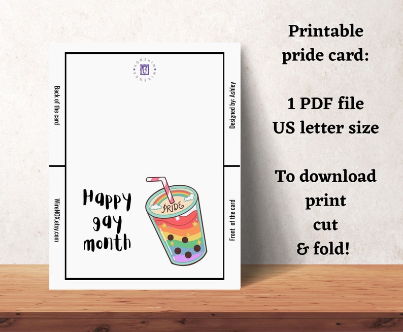 Happy Gay Month Card - Funny Card - Printable - Pride Card - 5x7 - PDF ...