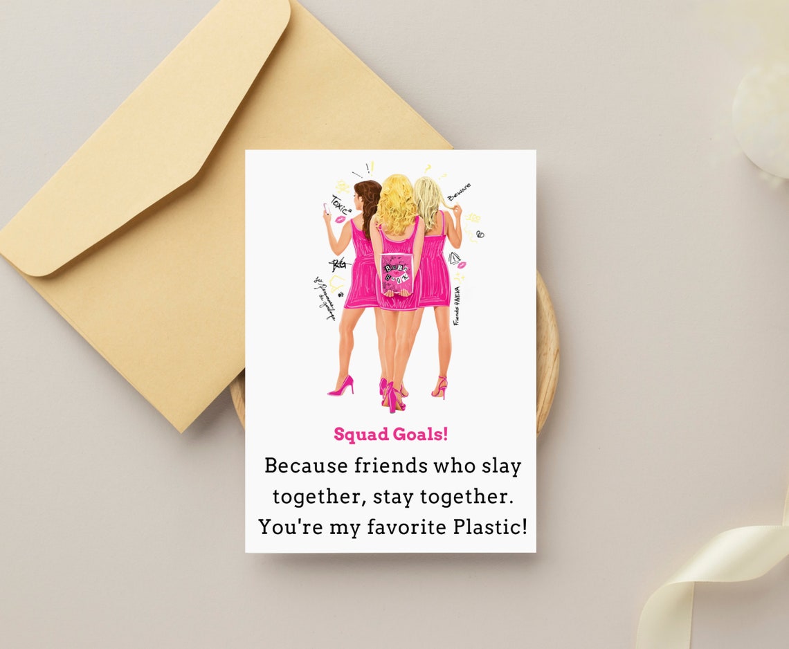 Printable Mean Girls Squad Goal Card, Friendship Card, Mean Girls Funny ...
