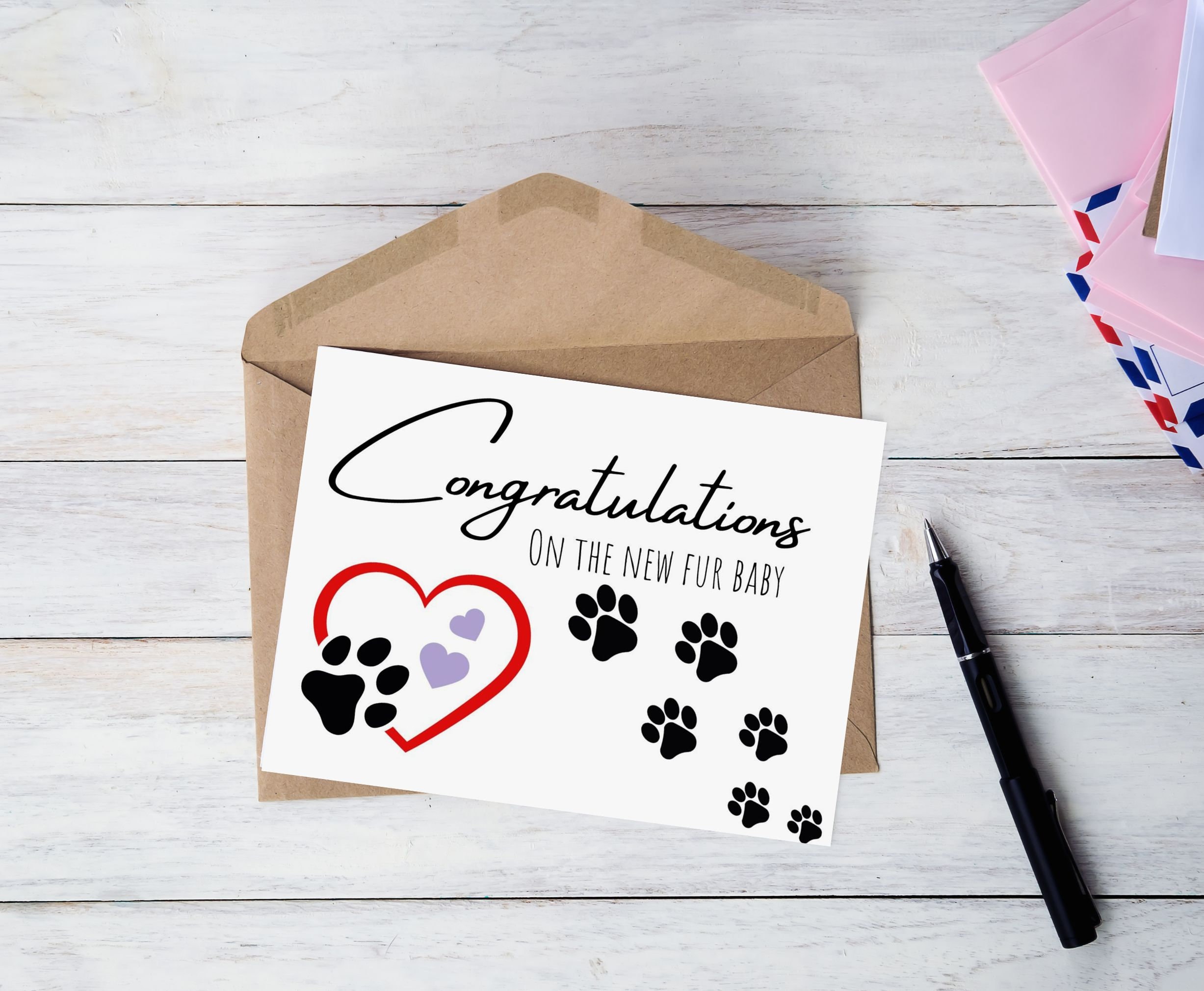 Congratulations on the New Fur Baby - Printable - Pet Card - 5x7 ...