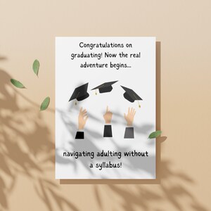 Graduation Congratulations Card - Funny Grad Greeting - Printable ...
