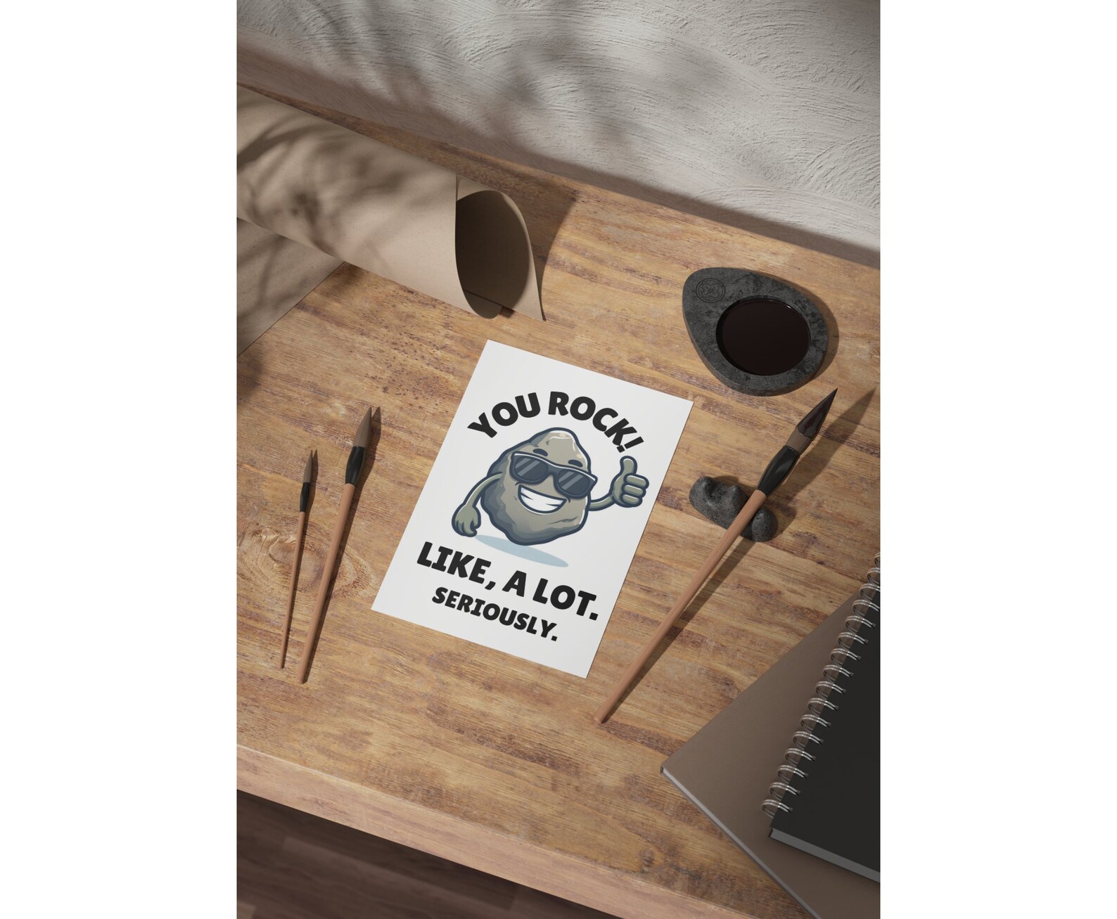 You Rock Greeting Card, Smiling Rock With Sunglasses, Digital Download ...