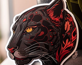 Black Panther Sticker, Sticker for Water Bottle, Laptop Sticker, Laptop ...