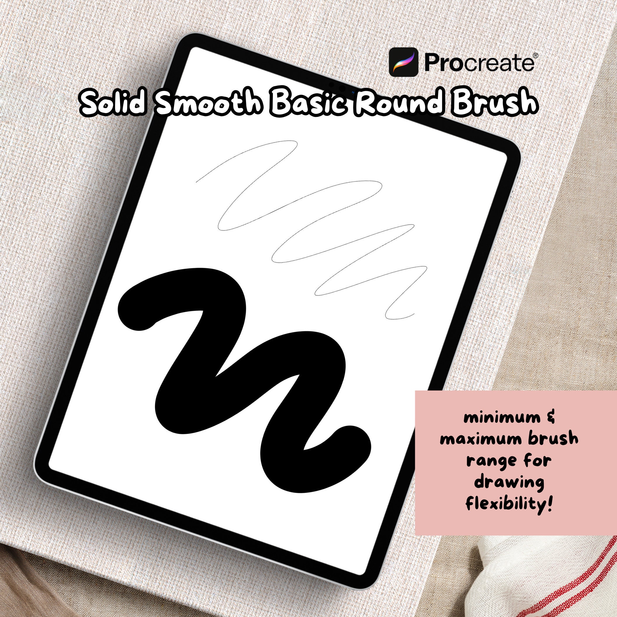 Solid Smooth Crisp Basic Round Brush, Procreate Drawing Brush ...