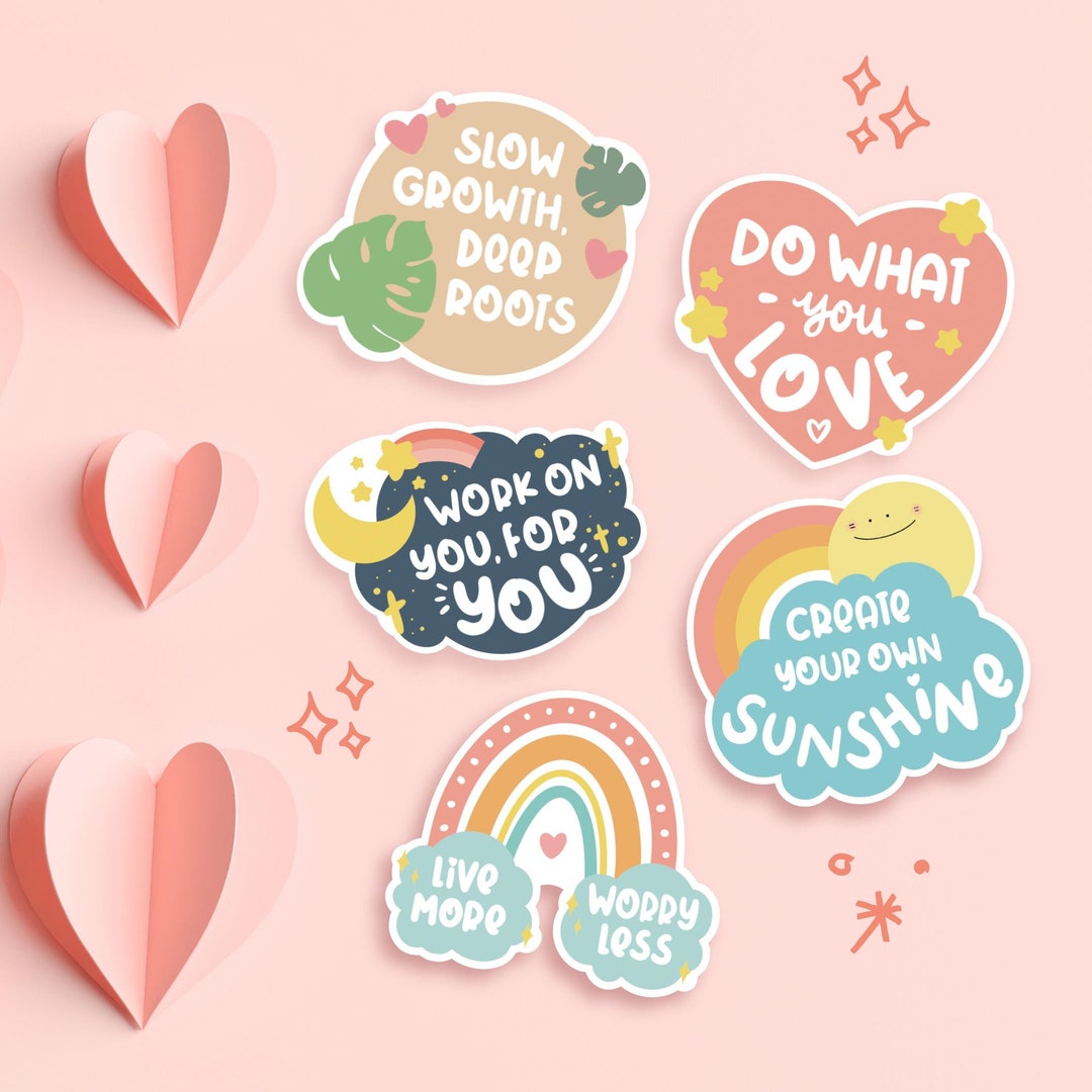 Positive Vibes Sticker Bundle, Inspirational Stickers, Motivational ...