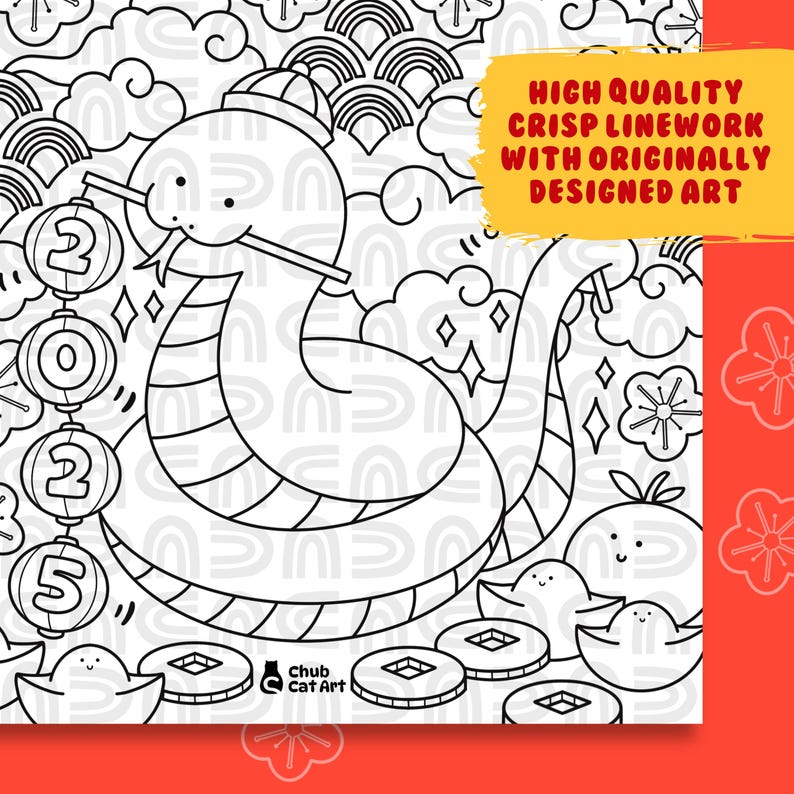 Chinese New Year Coloring Page, Lunar New Year Coloring Page, Children ...