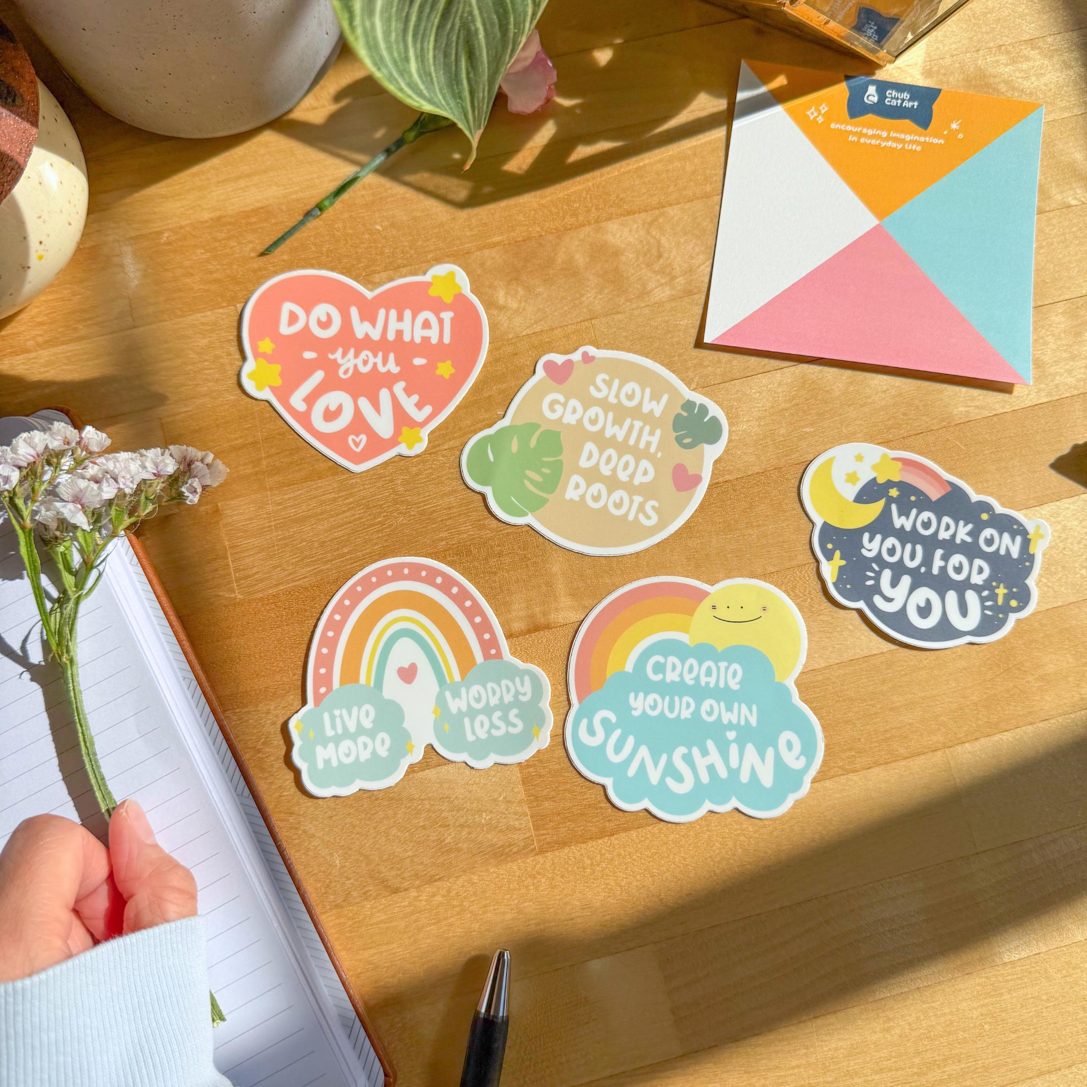 Positive Vibes Sticker Bundle, Inspirational Stickers, Motivational ...