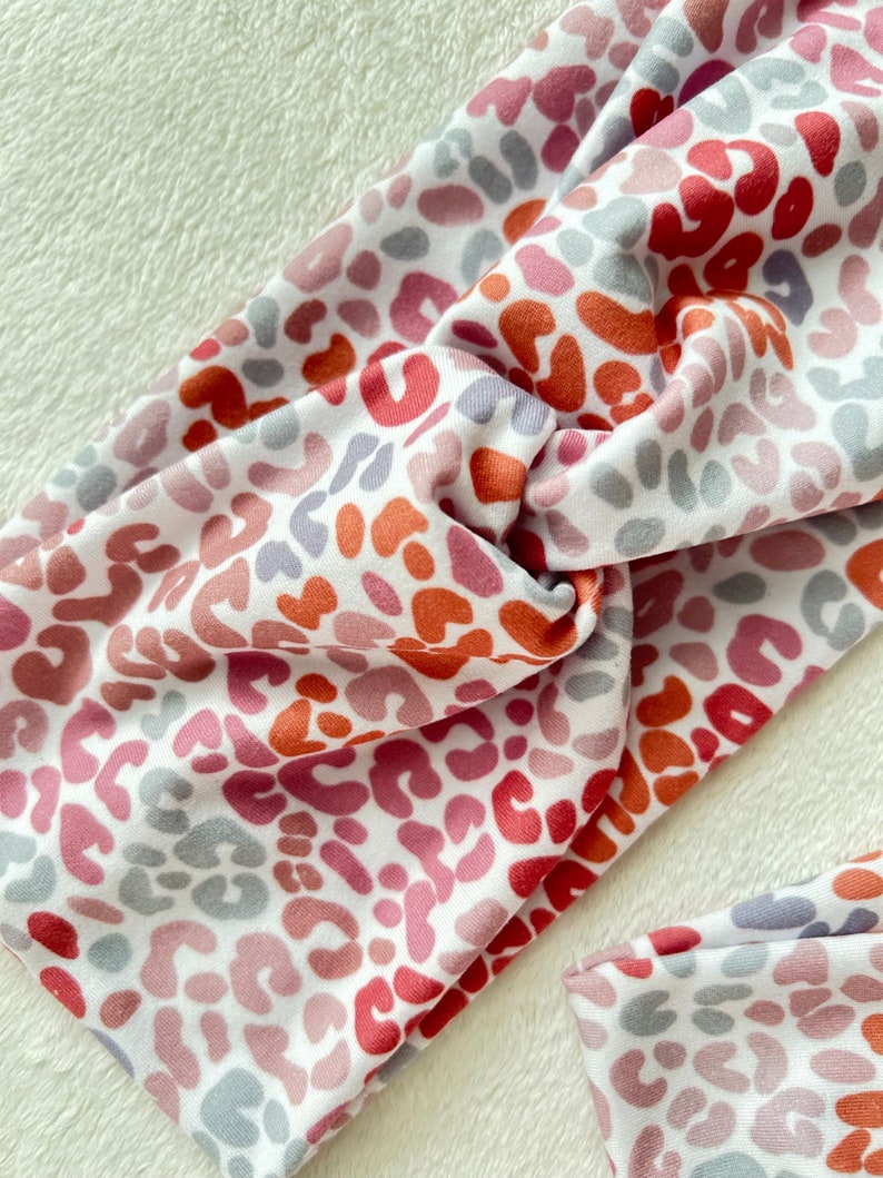 Mama & Mini Colorful Leopard Stretchy Headbands Chunky Stretch Twisted Headbands Handmade Super ...
