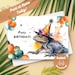 Buffalo Birthday Card With Party Hat, Happy Birthday, American Bison ...