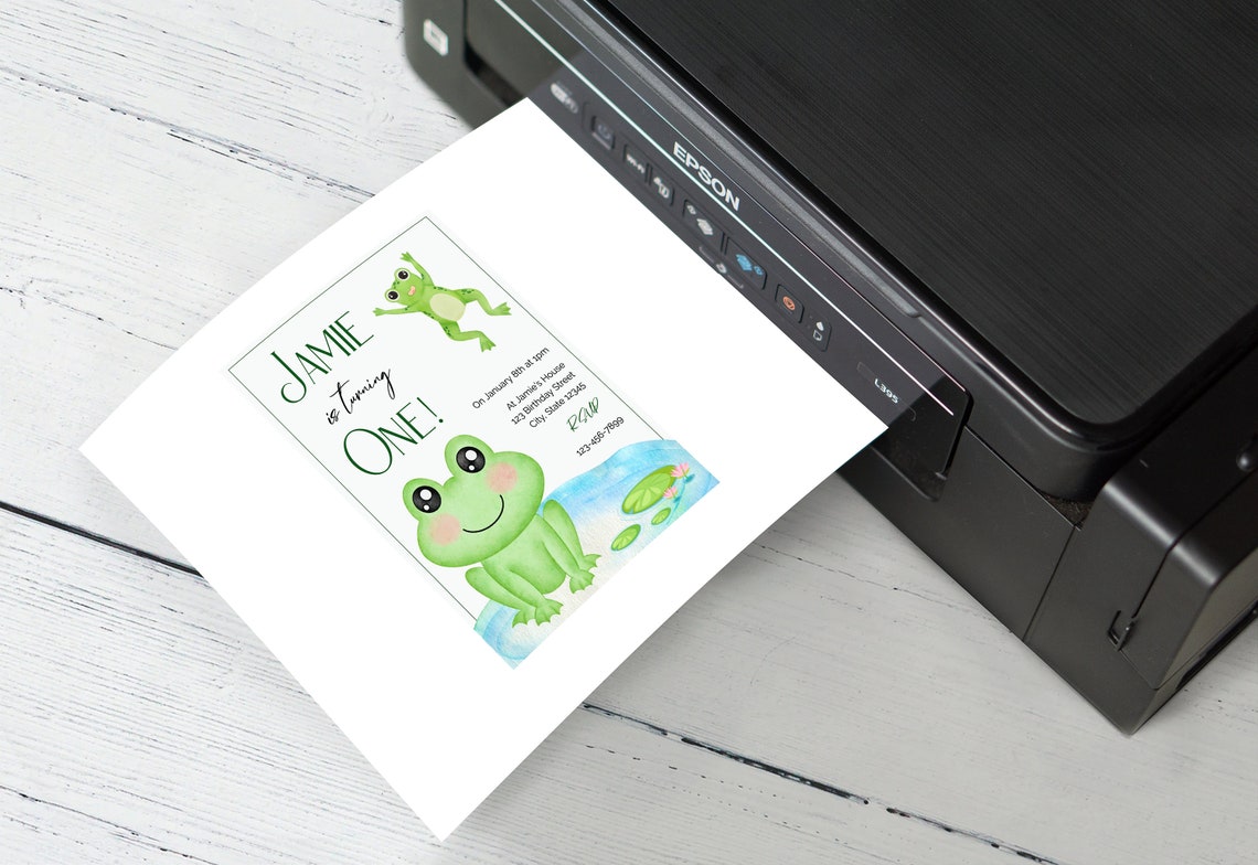 Printable Frog Birthday Party Invitation Digital Editable Template ...