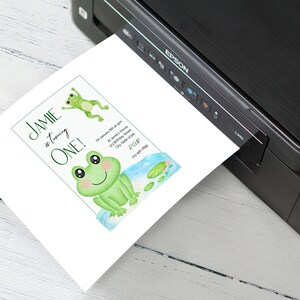 Printable Frog Birthday Party Invitation Digital Editable Template ...
