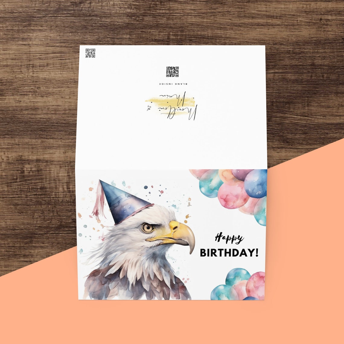 Bald Eagle Birthday Card With Party Hat, Happy Birthday, Eagle Gift ...