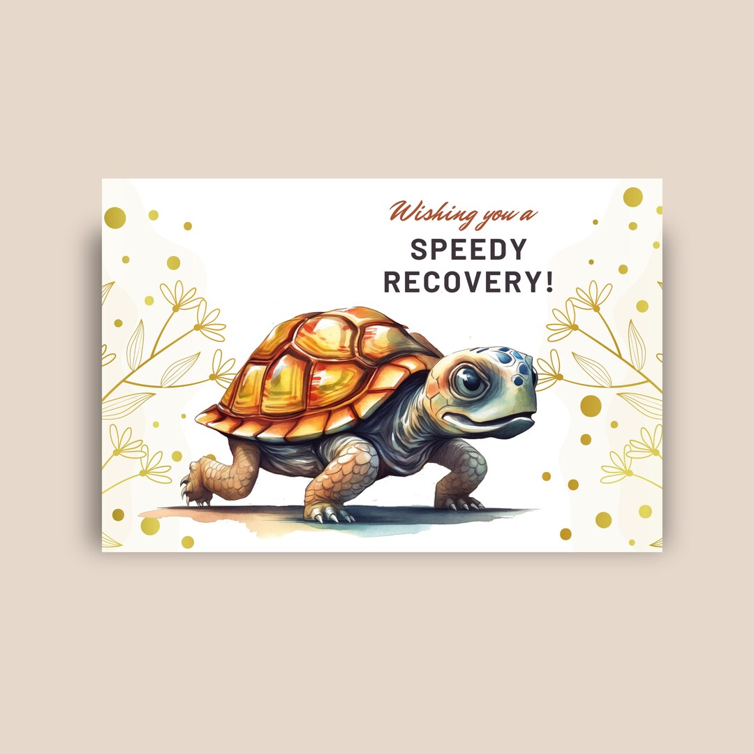 Funny Surgery Recovery Card, Tortoise Race Speedy Recovery, Turtle Get ...