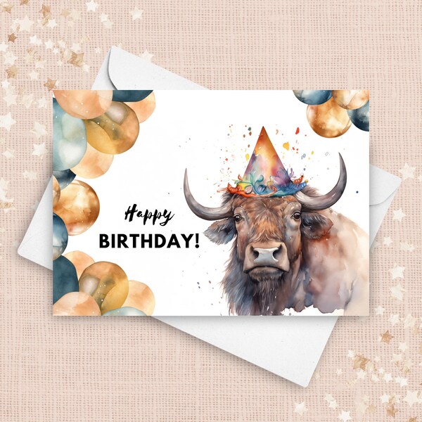 Bison Greeting Card - Etsy