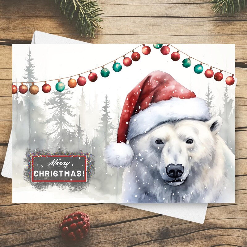 Polar Bear Card - Etsy