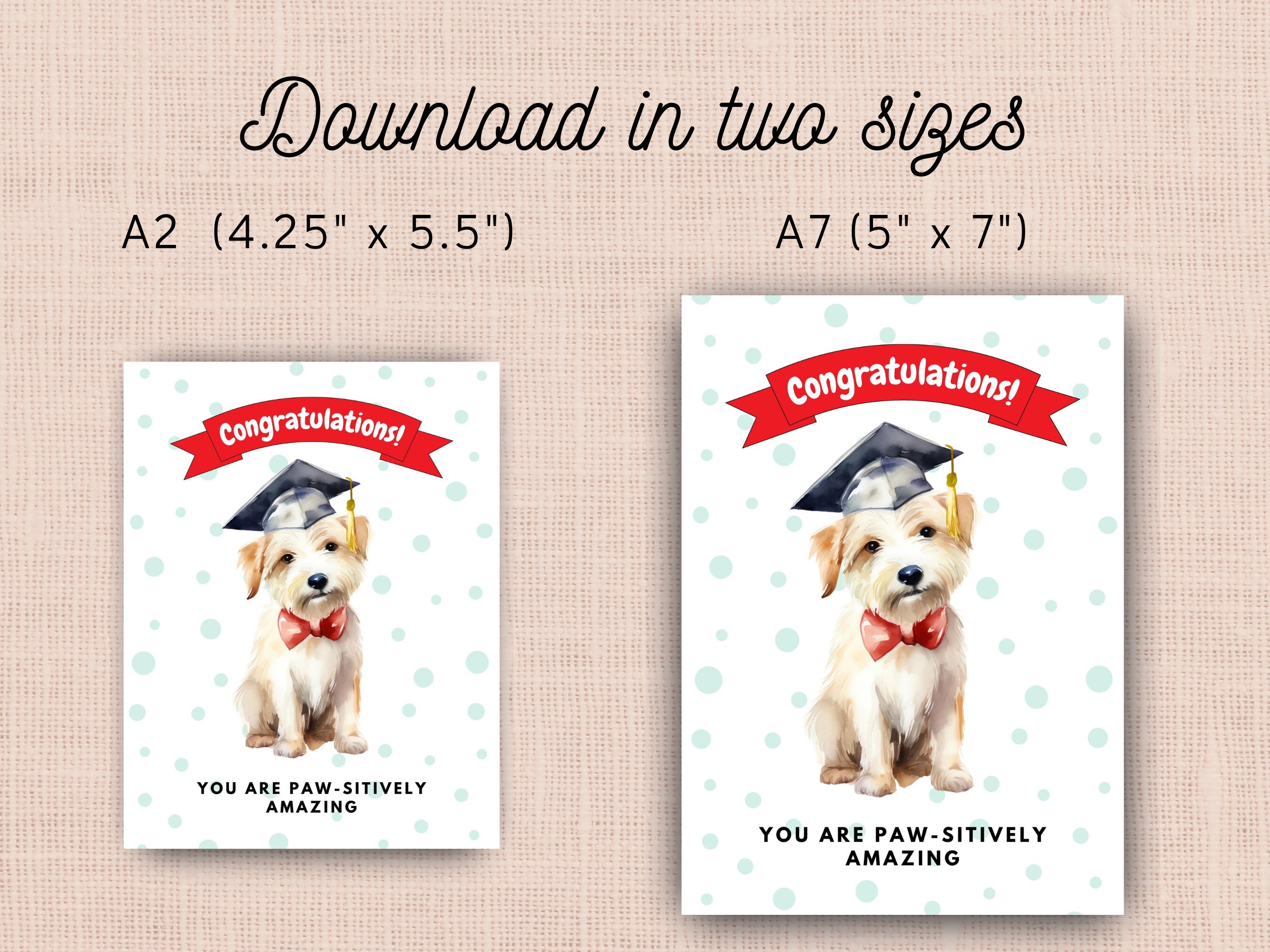 Printable Dog Graduation Card, Funny Graduation, Instant Download ...