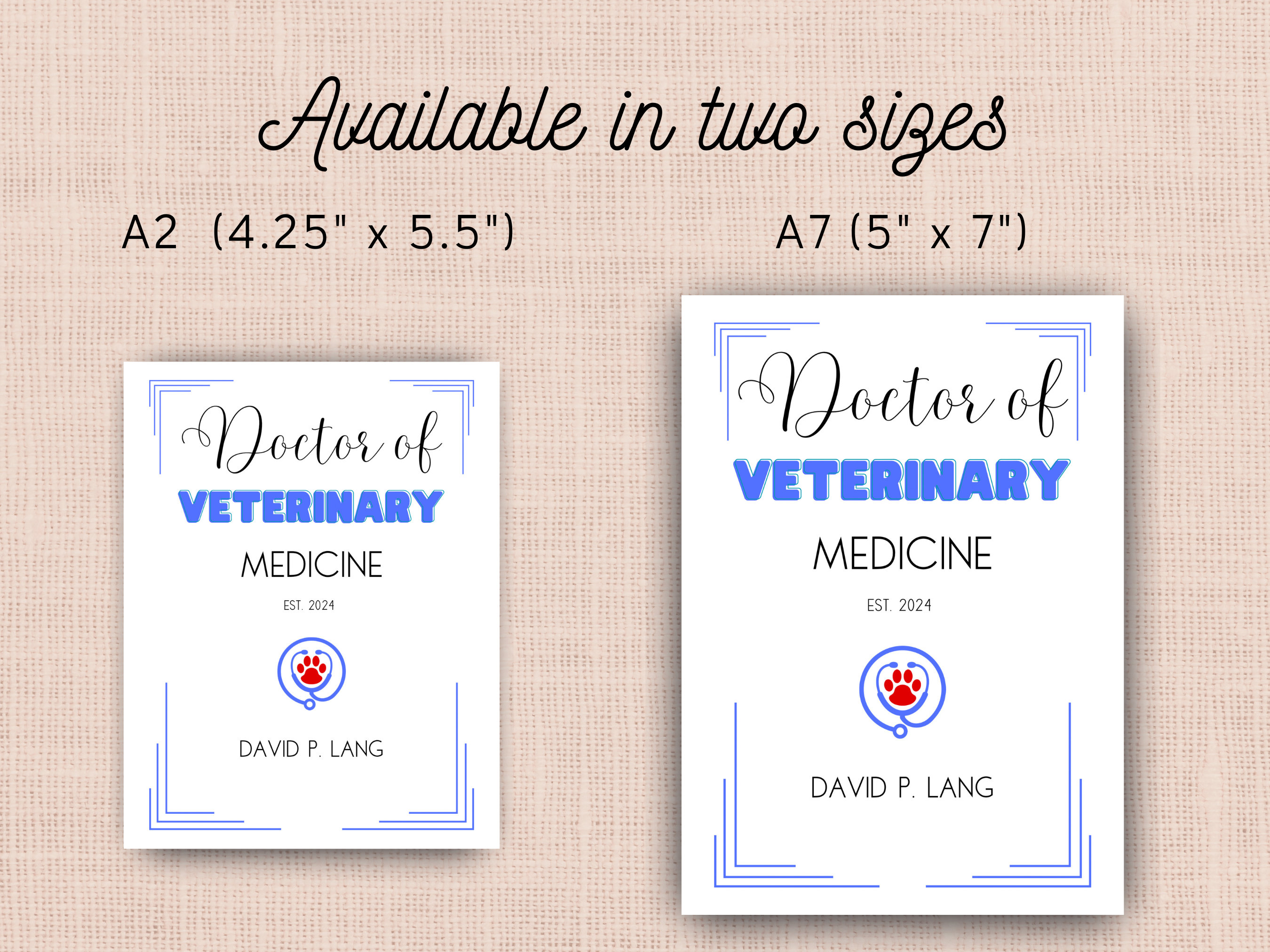 DVM Graduation Card, 2024 Personalized Congratulations Card for Doctor ...