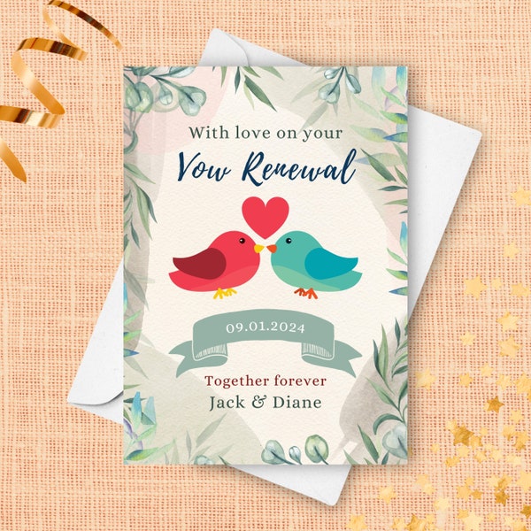 Personalised Vow Renewal Card - Etsy