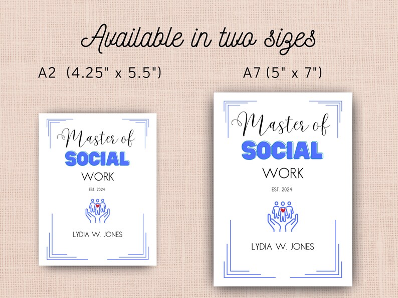 MSW Graduation Card, 2024 Personalized Congratulations Card for Master ...