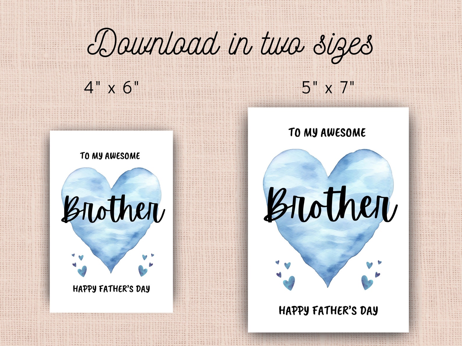 Printable Fathers Day Card for Brother, Instant Download, Print at Home ...